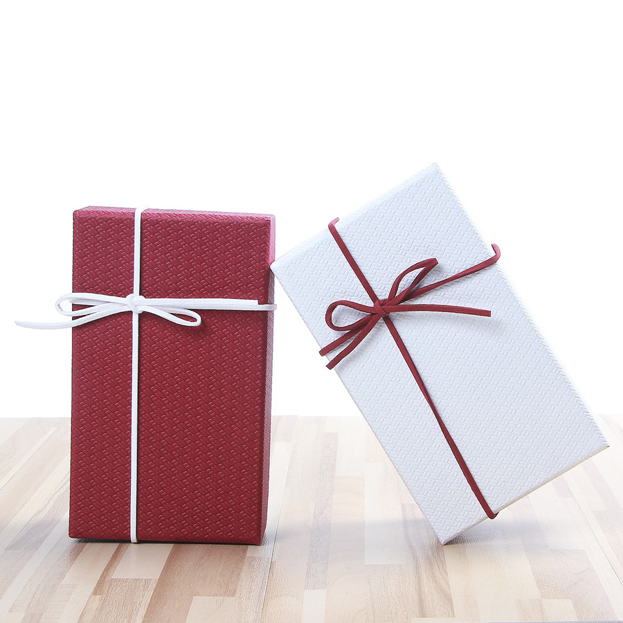 Embossed solid color gift box